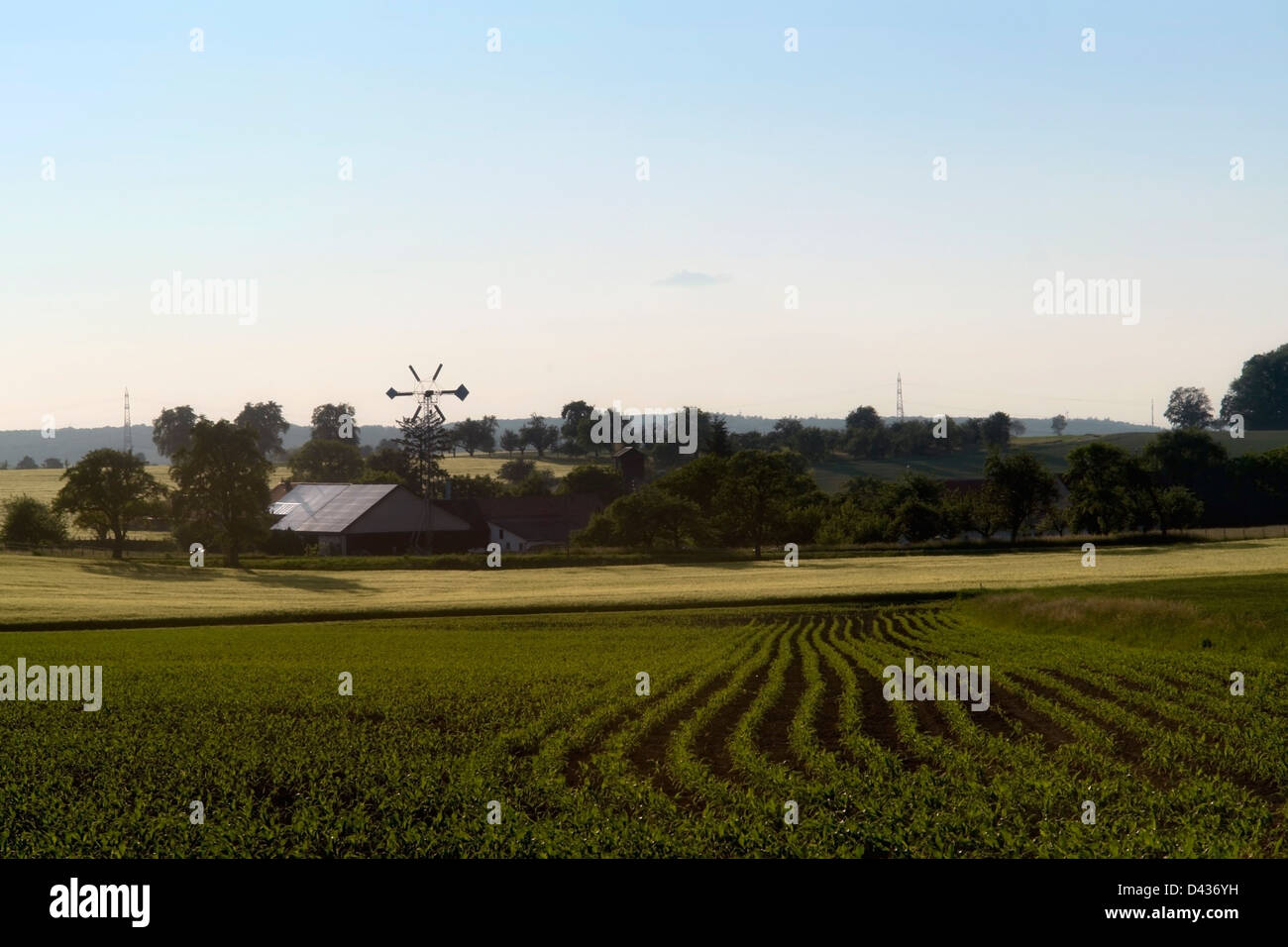 idyllic farm and farmland in Hohenlohe, a area in Southern Germany ...