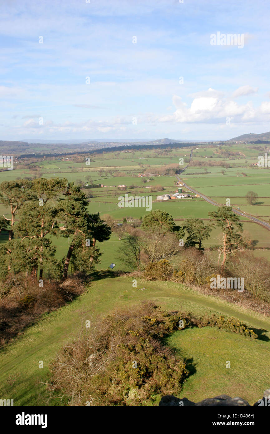 view north from castle Montgomery Powys Wales UK Stock Photo - Alamy