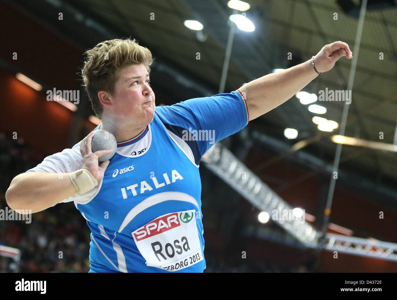Chiara Rosa of Italy competes in the women's shot put final event ...
