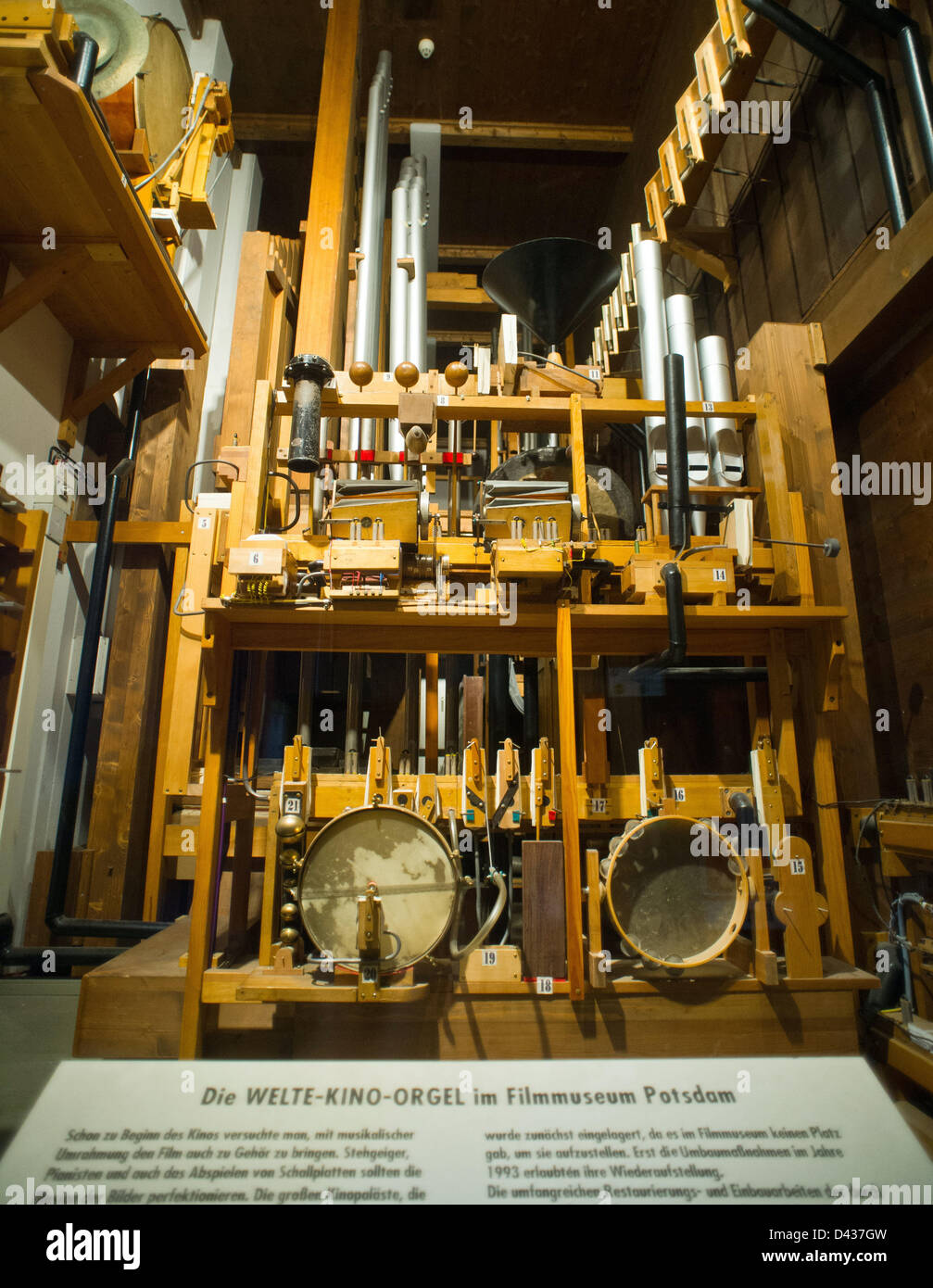 View of the Welte cinema organ at the Film Museum in Potsdam, Germany ...