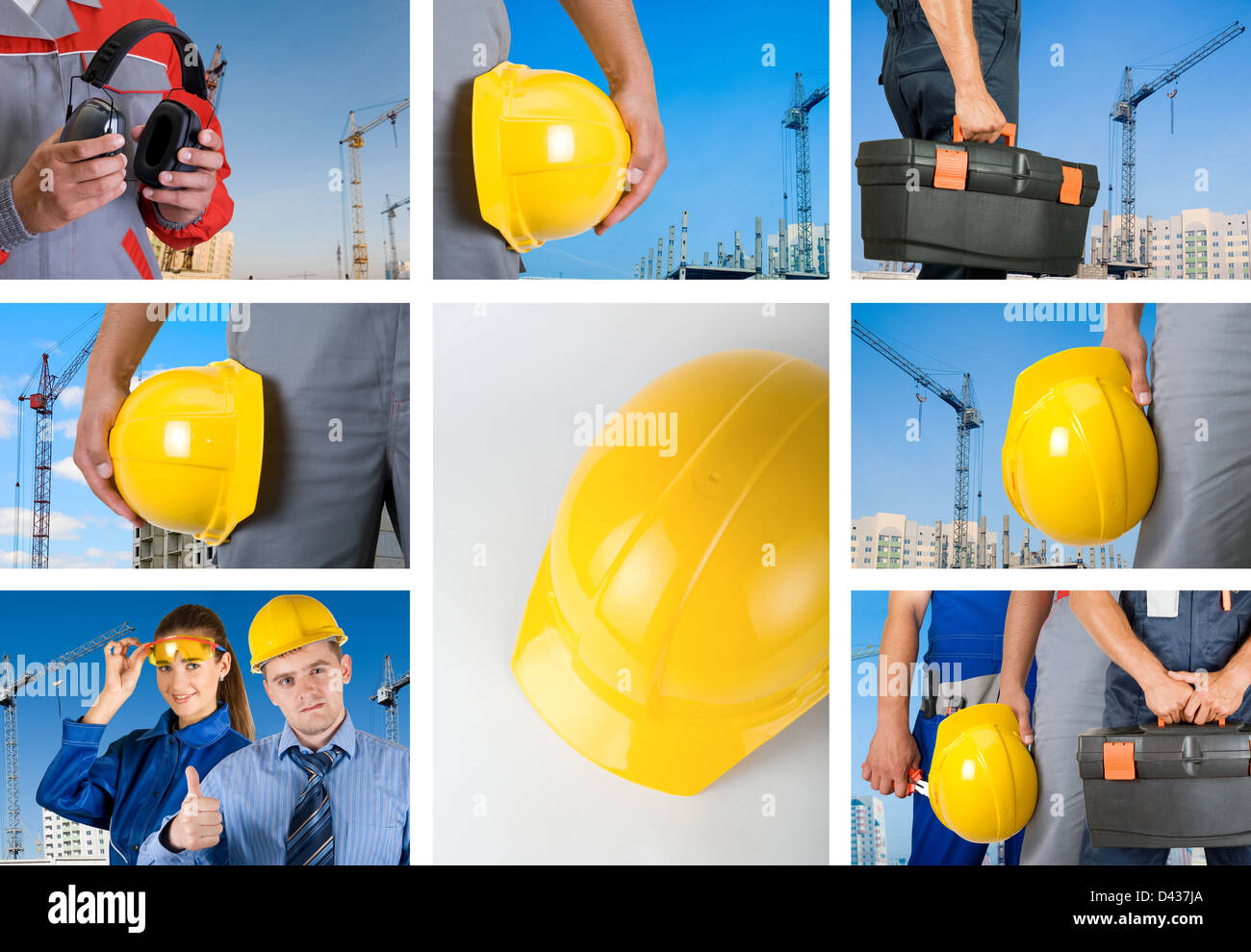 Collage building workers hi-res stock photography and images - Alamy