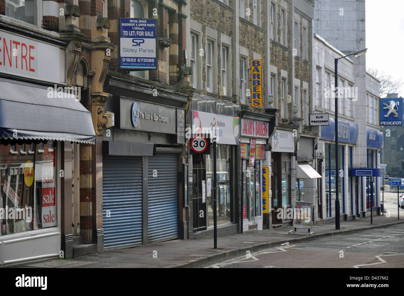 Shuttered shops in the town centre Stock Photo - Alamy