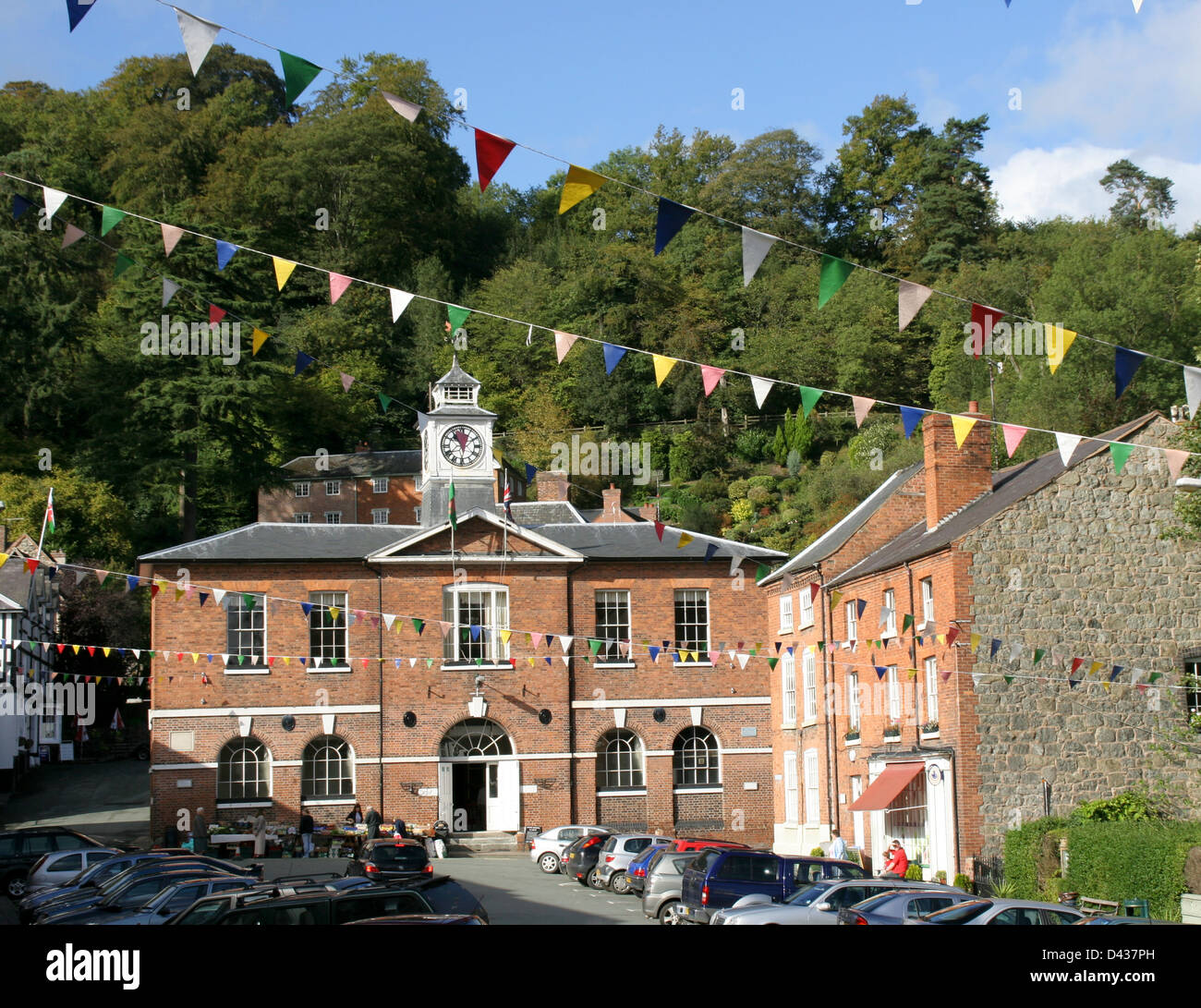 celebration flags Town Hall Montgomery Powys Wales UK Stock Photo - Alamy