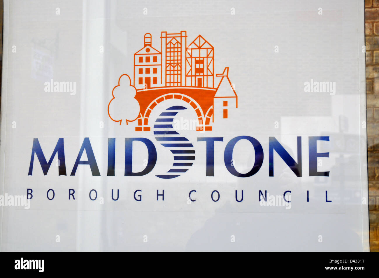 Logo of Maidstone Borough Council at a bus stop Stock Photo - Alamy