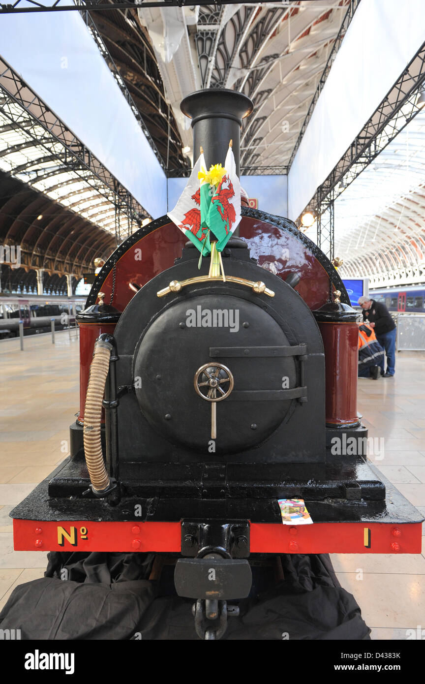 Paddington, London, UK. 3rd March 2013. The Princess steam engine sits ...