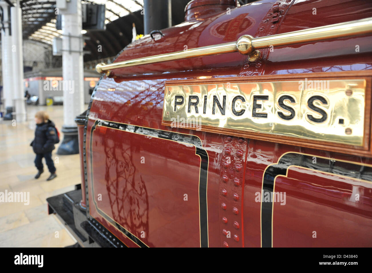 Paddington, London, UK. 3rd March 2013. The Princess steam engine sits ...