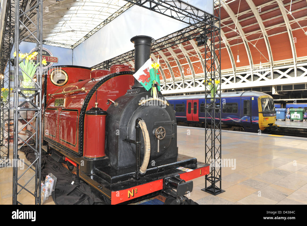 Paddington, London, UK. 3rd March 2013. The Princess steam engine sits ...