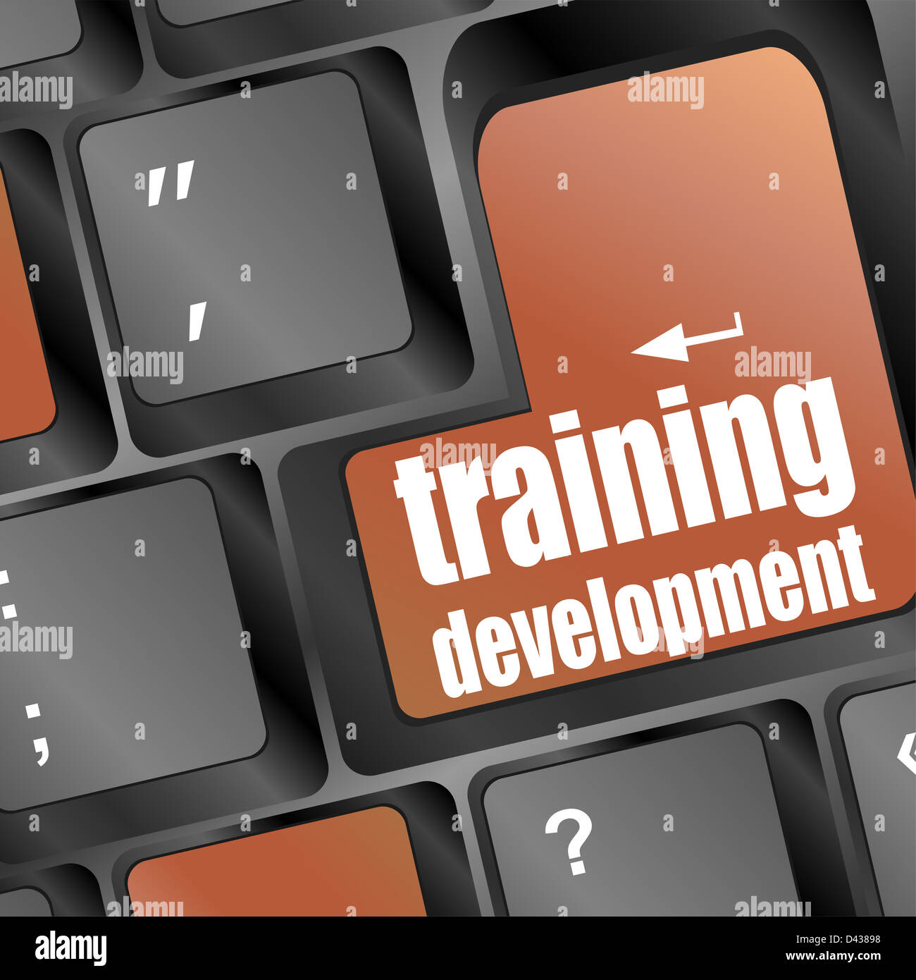 Wording training development on computer keyboard Stock Photo - Alamy