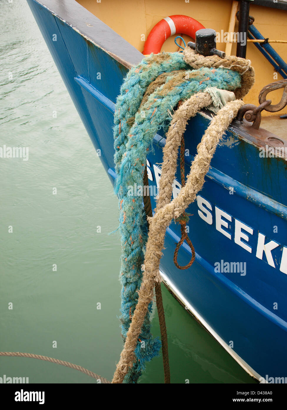 Ropes over port side of ship Stock Photo - Alamy