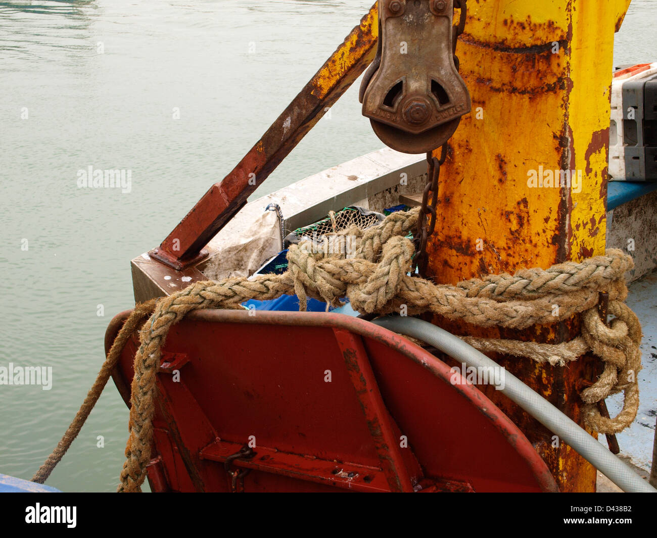 Close shot trawler deck, some equipment visible Stock Photo - Alamy