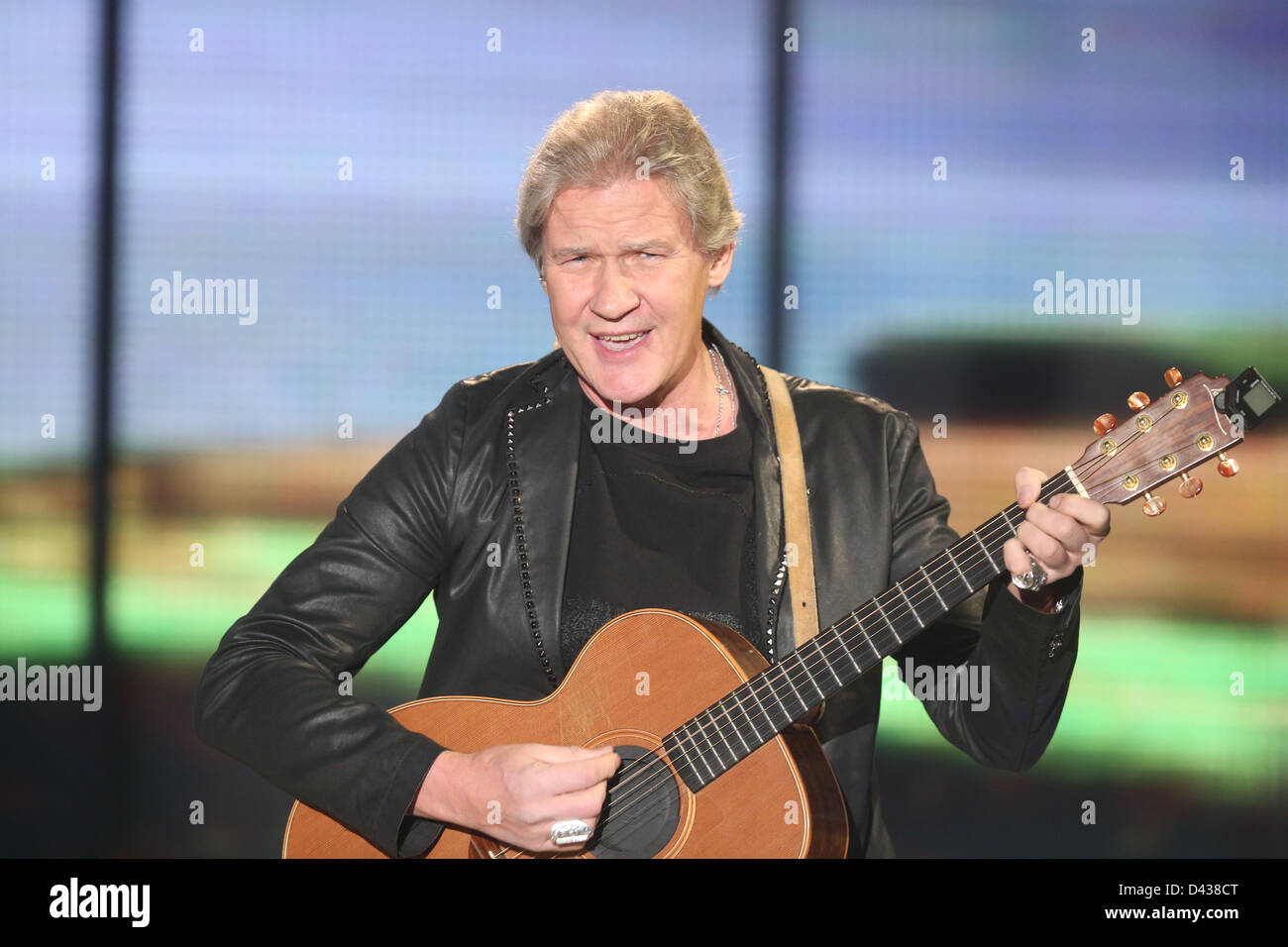 Irish singer Johnny Logan appears on the TV music show Inka Bause Show ...