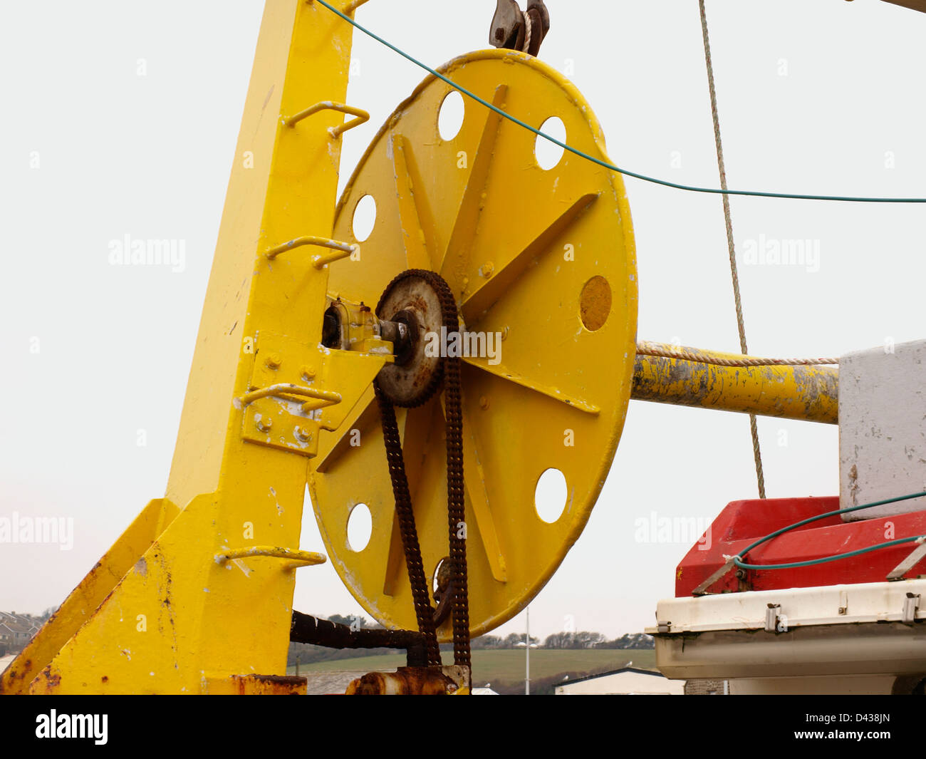 Trawler gear close shot of hauling gear Stock Photo - Alamy