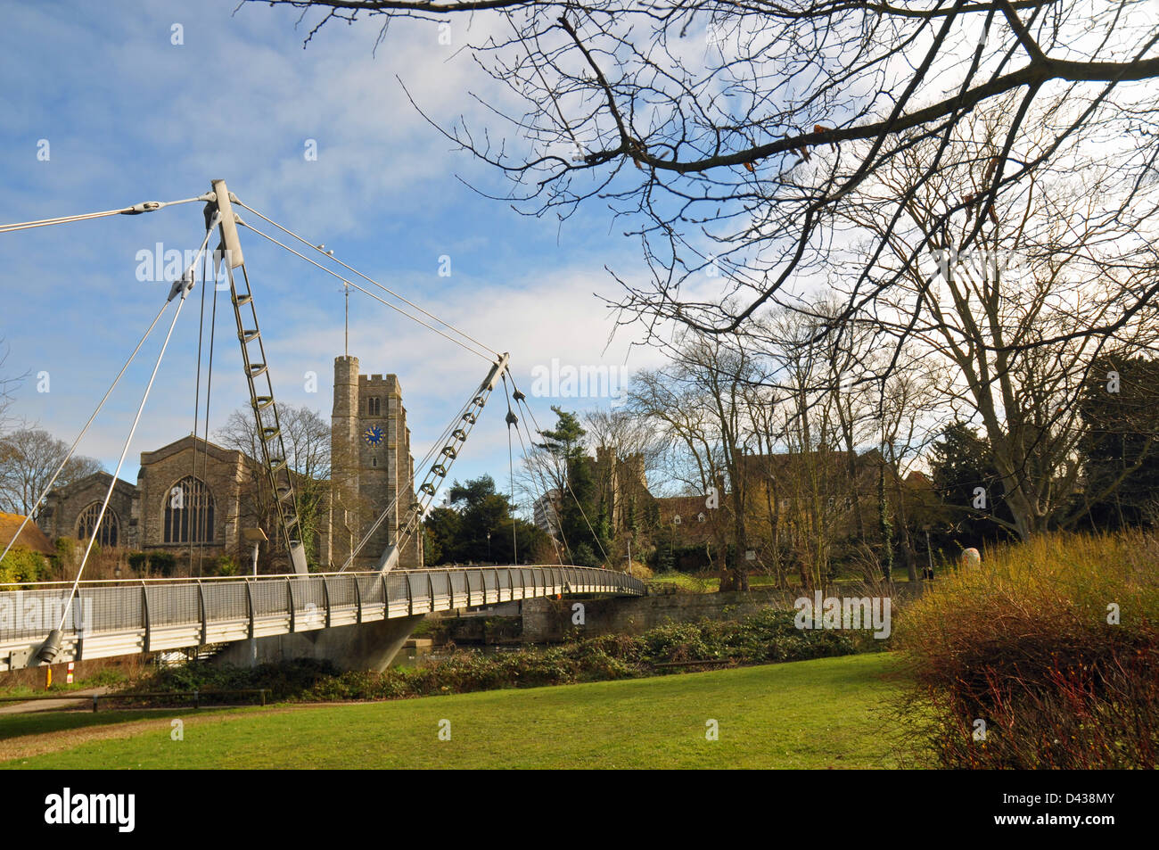 The Millennium Bridge over the river Medway at Maidstone Stock Photo ...