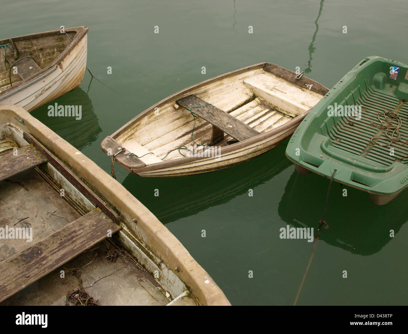 boat tenders in still water Stock Photo - Alamy