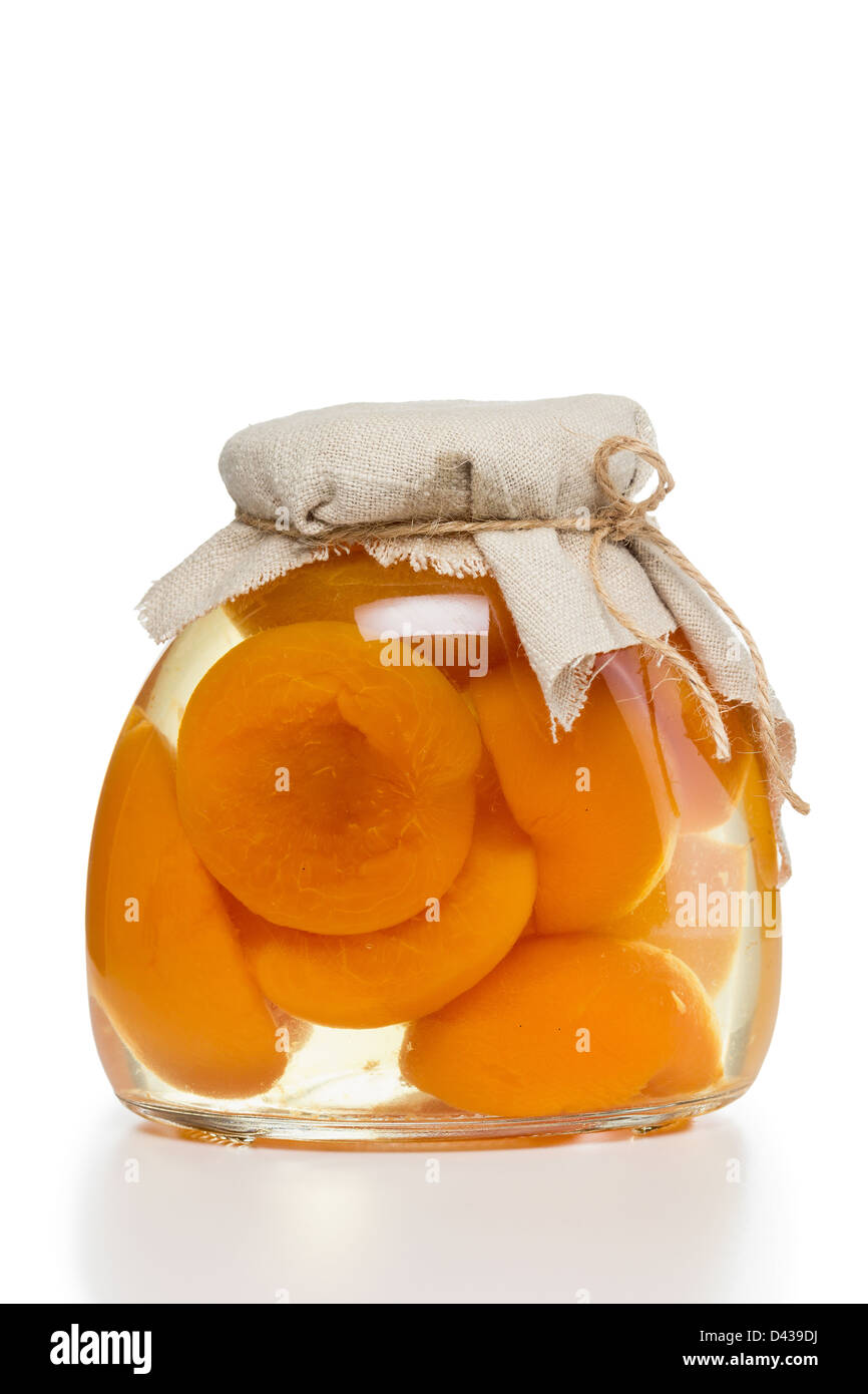 Peach compote in a preserving jar Stock Photo - Alamy