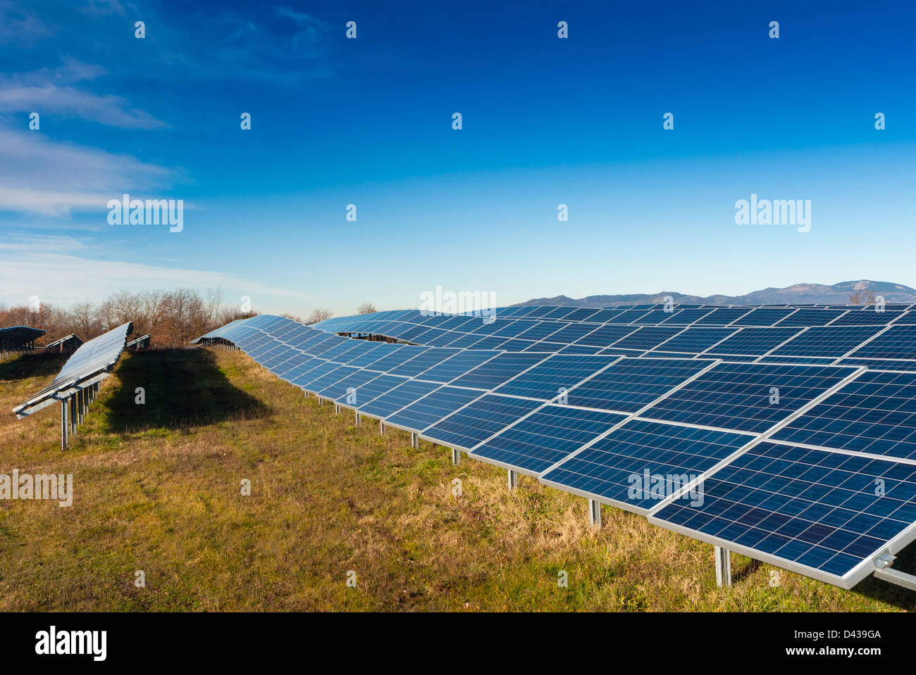 Electricity generating solar panel Stock Photo - Alamy