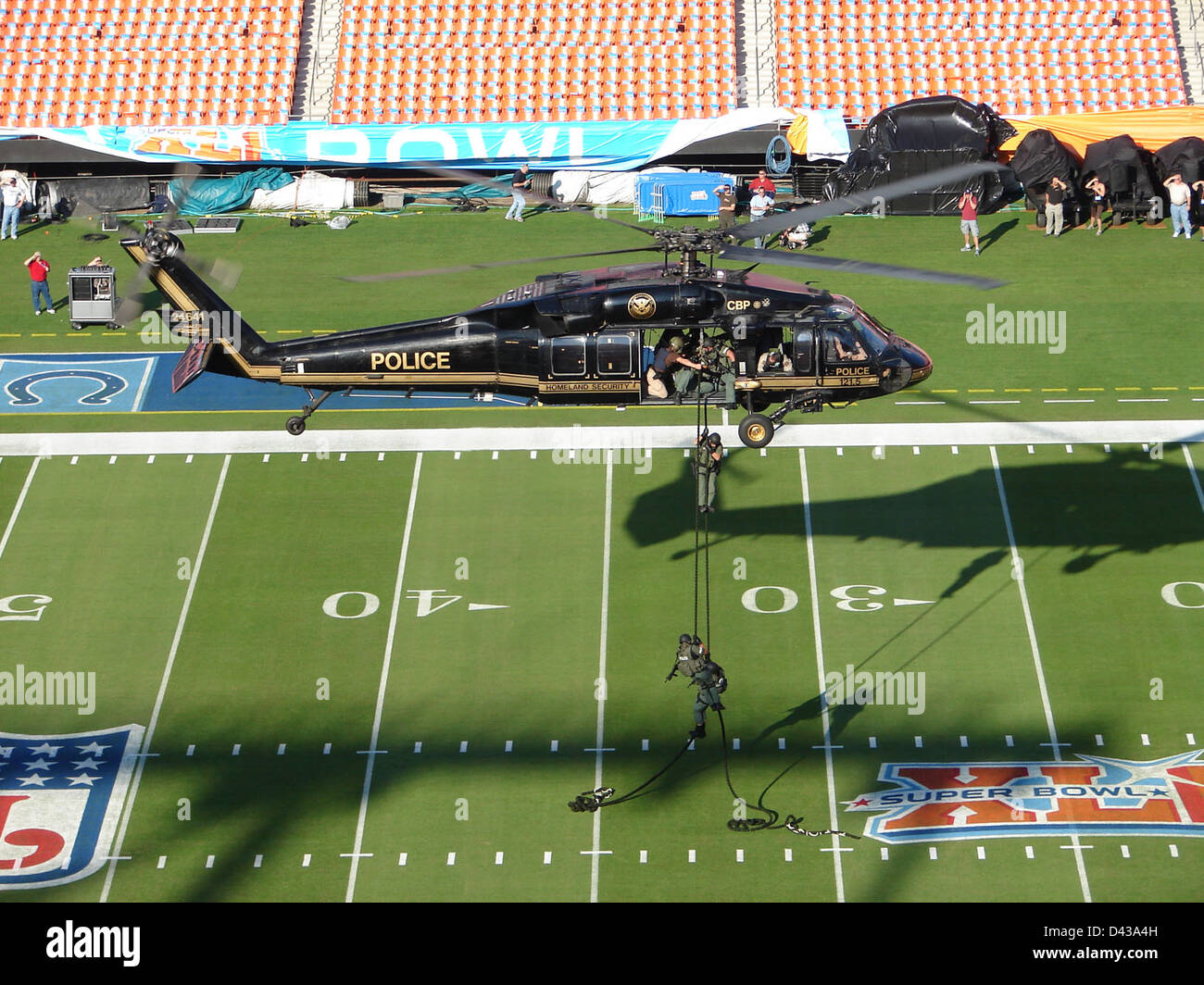 During the Super Bowl, a Blackhawk helicopter was deployed for security ...