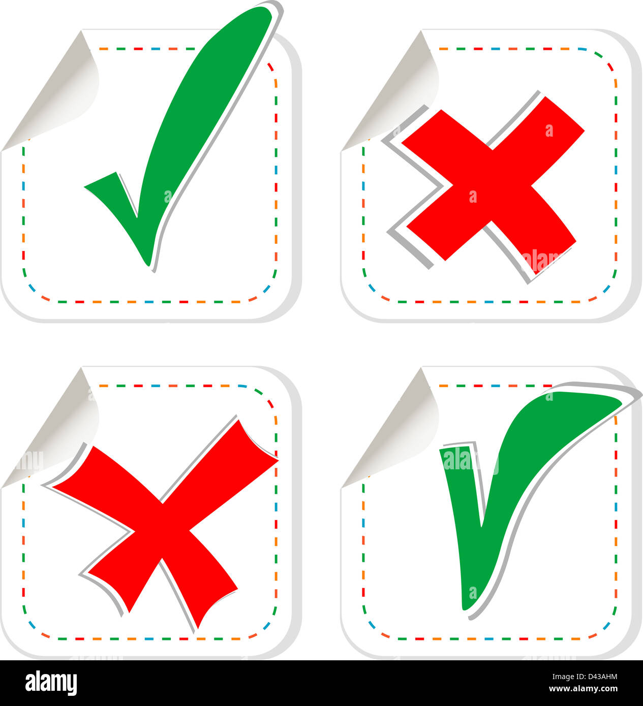 Checkmark icon stickers Cut Out Stock Images & Pictures - Alamy