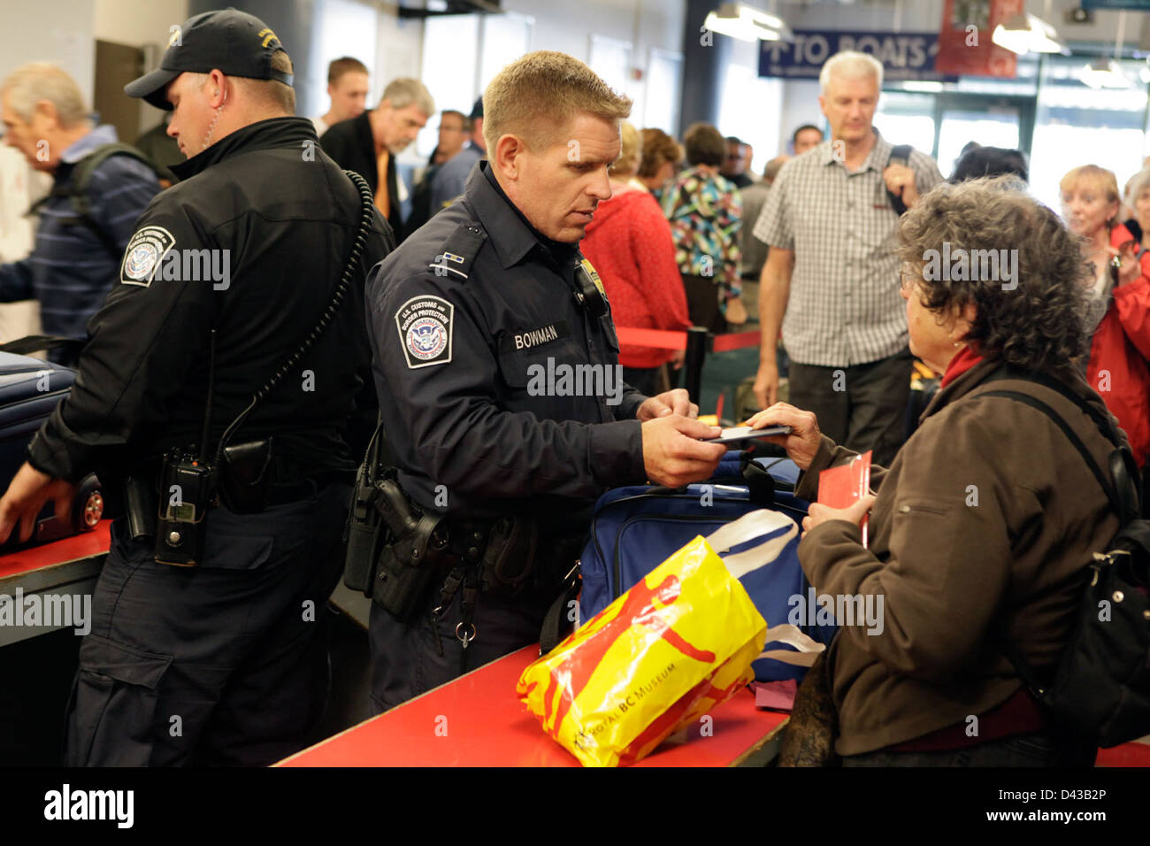 CBP inspectors conduct detailed searches at U.S. ports of entry using ...