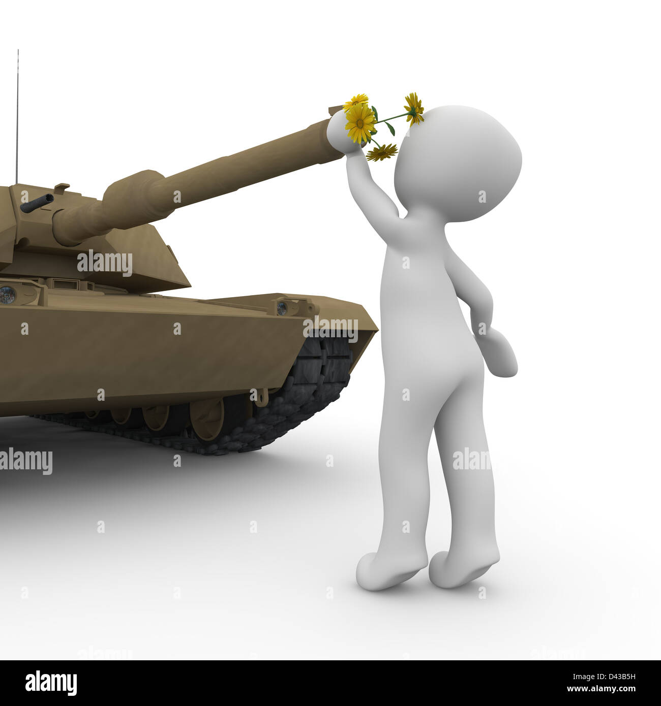 With flowers against the war in the world to peace tanks Stock Photo ...