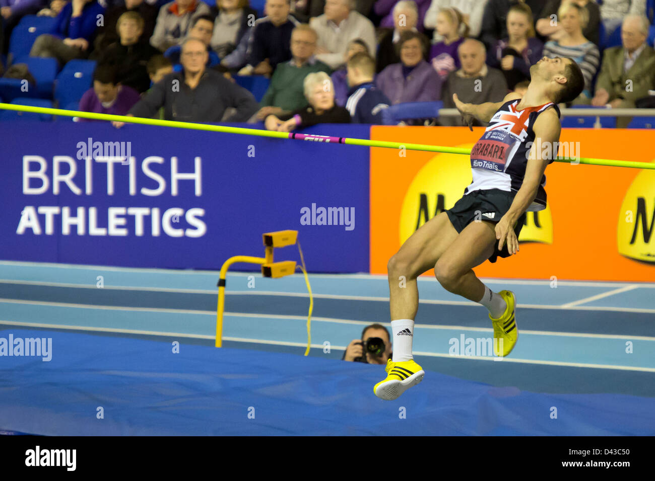 Robbie GRABARZ, winner of the HIGH JUMP Final, 2013 British Athletics ...