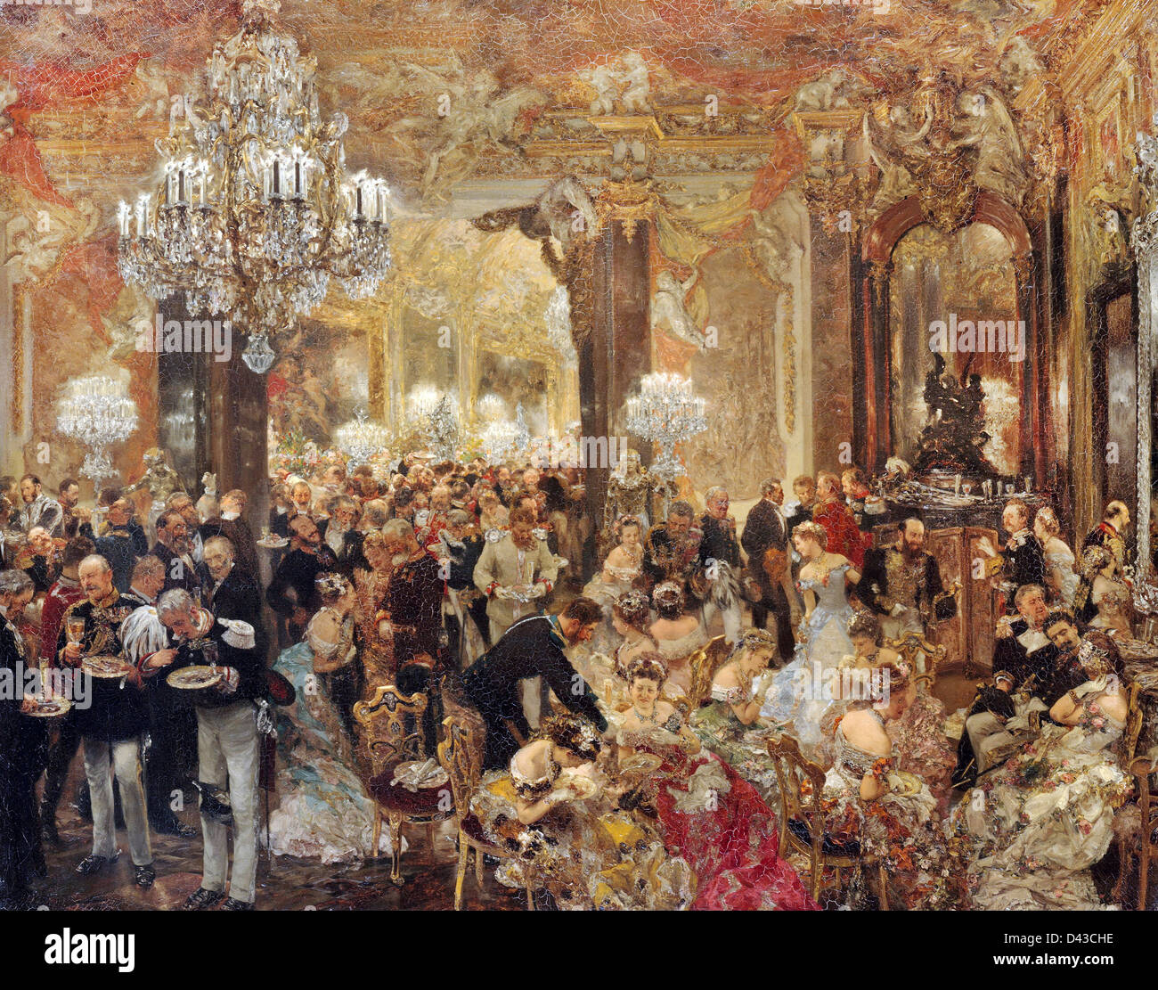 Adolf Menzel, The Dinner at the Ball 1878 Oil on canvas. Alte ...