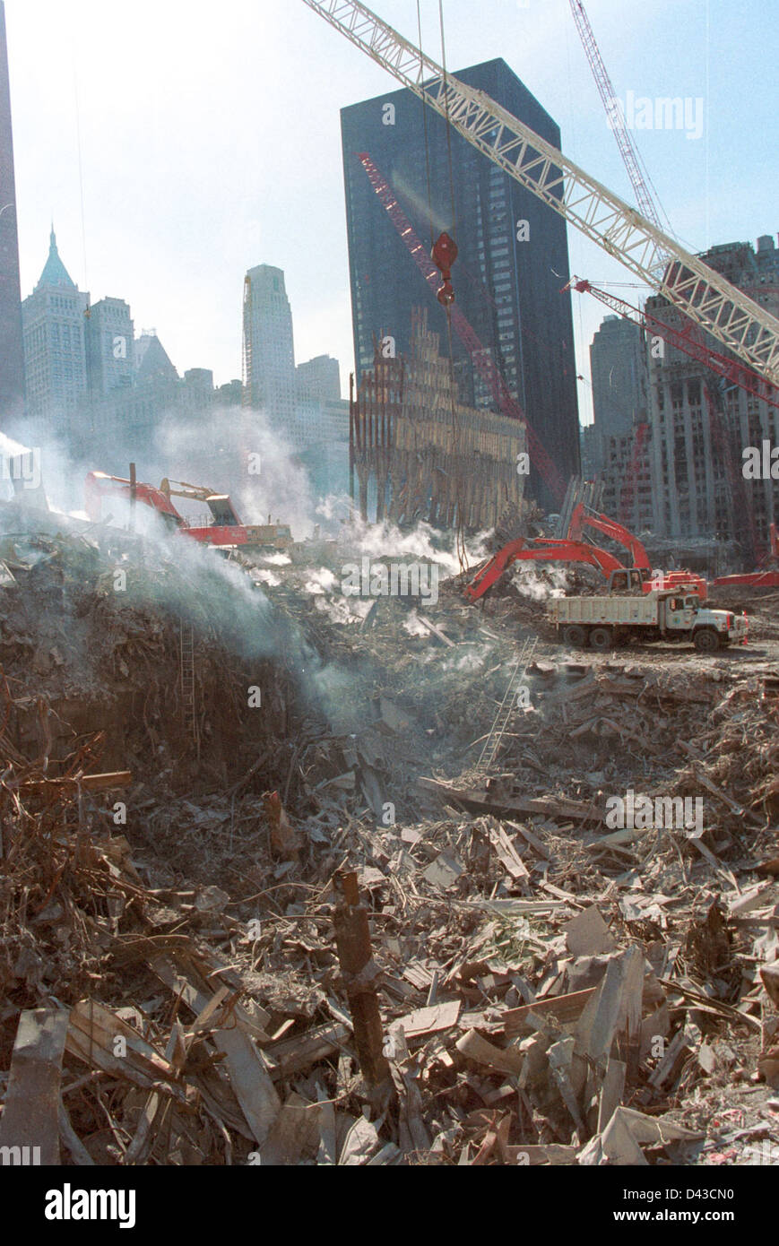 Photos taken at Ground Zero following the September 11 attacks depict ...