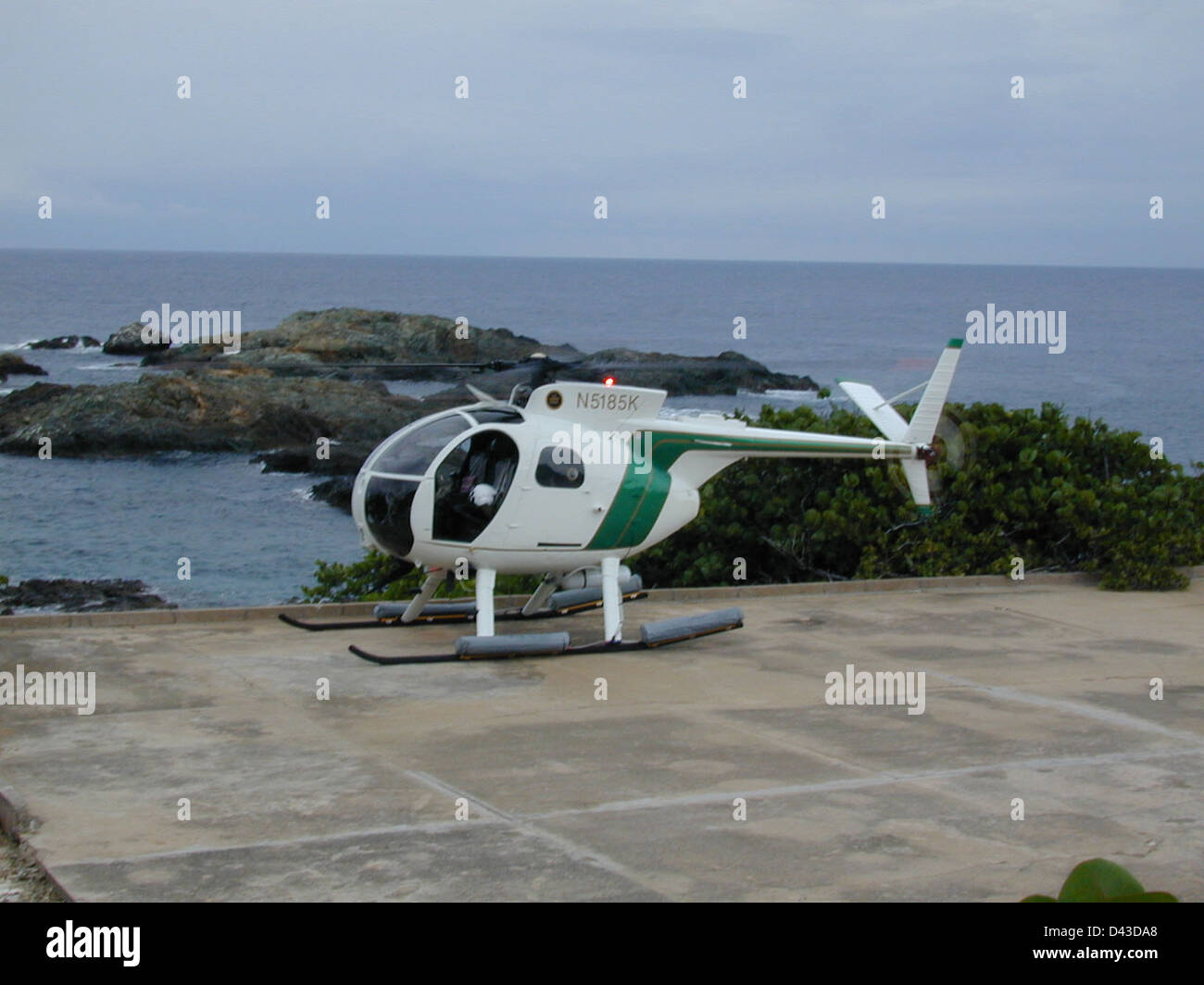 This image shows a retired OH-6 helicopter previously used by U.S ...
