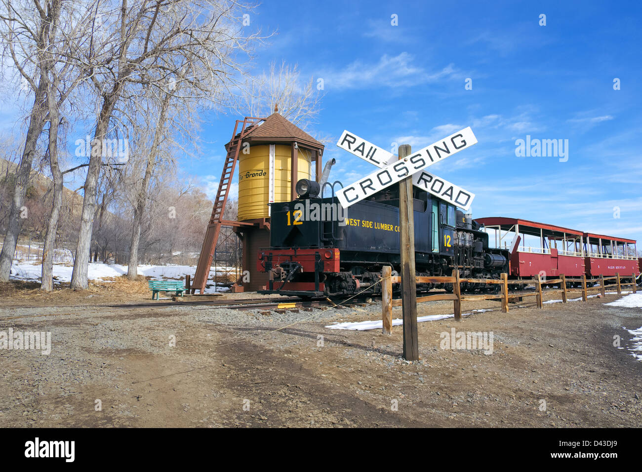 A rail crossing at the Colorado Railroad Museum Stock Photo - Alamy