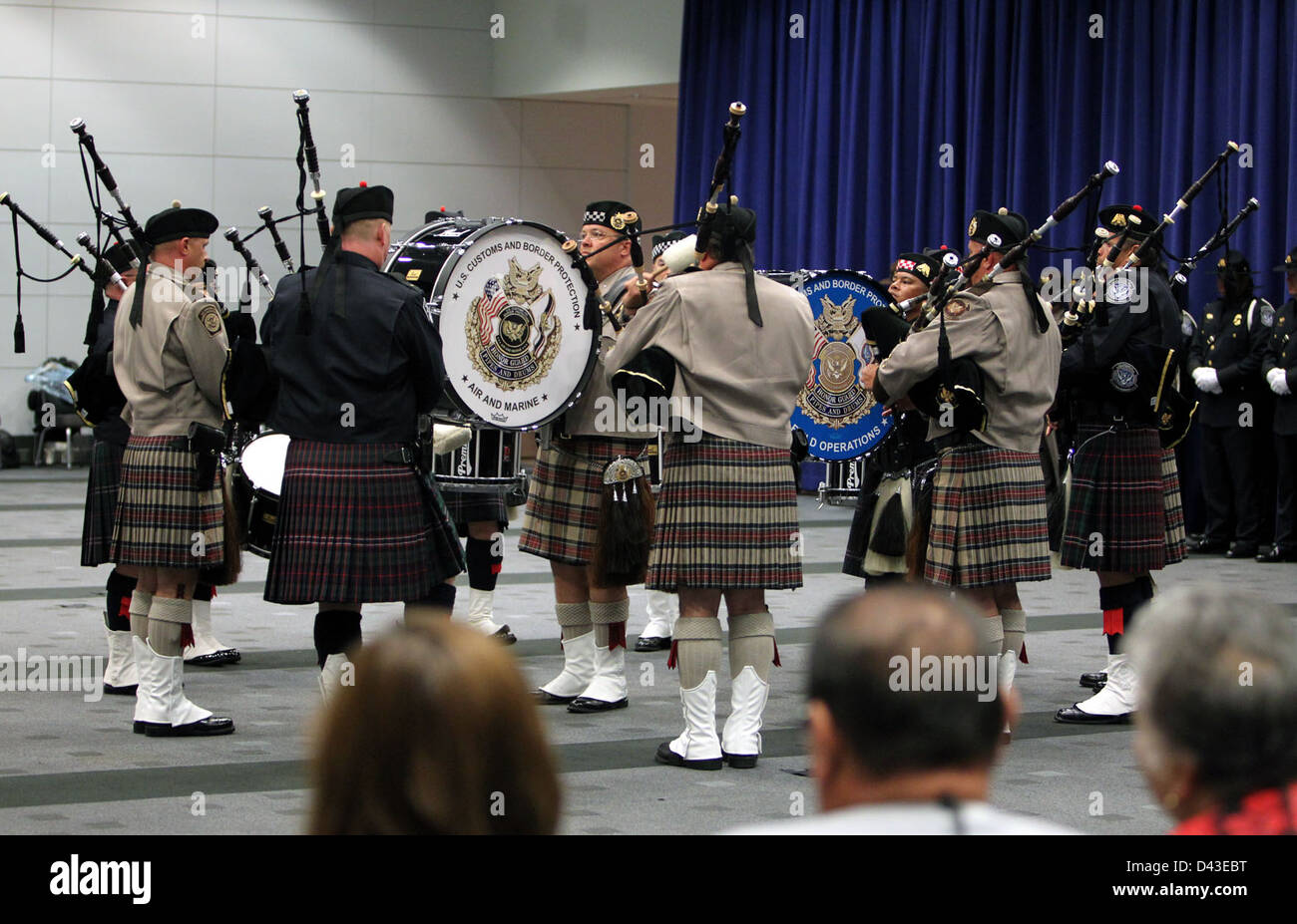 The U.S. Customs and Border Protection Pipes and Drums Team performed ...