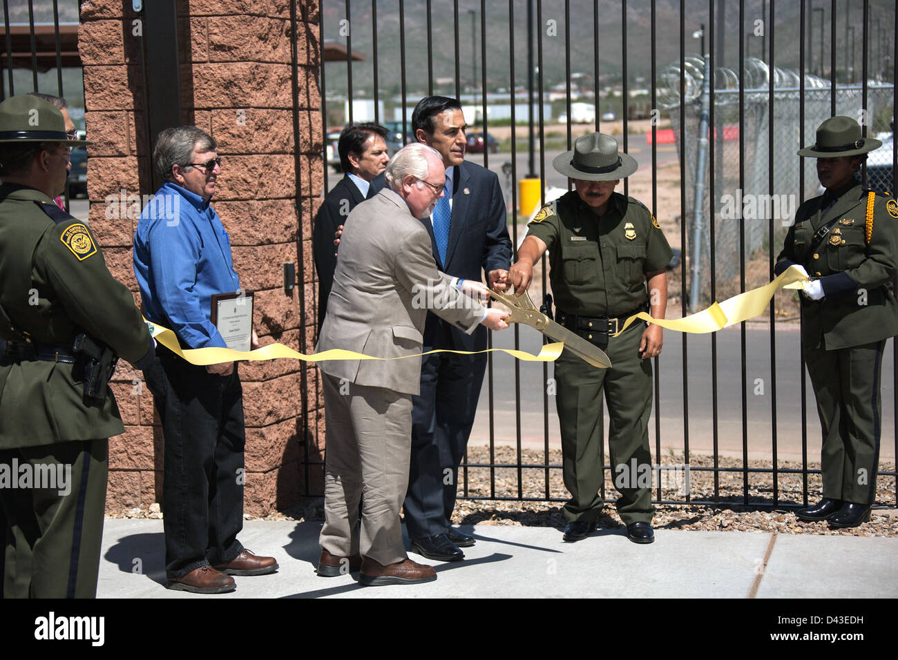 A photo taken during the ribbon-cutting ceremony at the Border Patrol ...