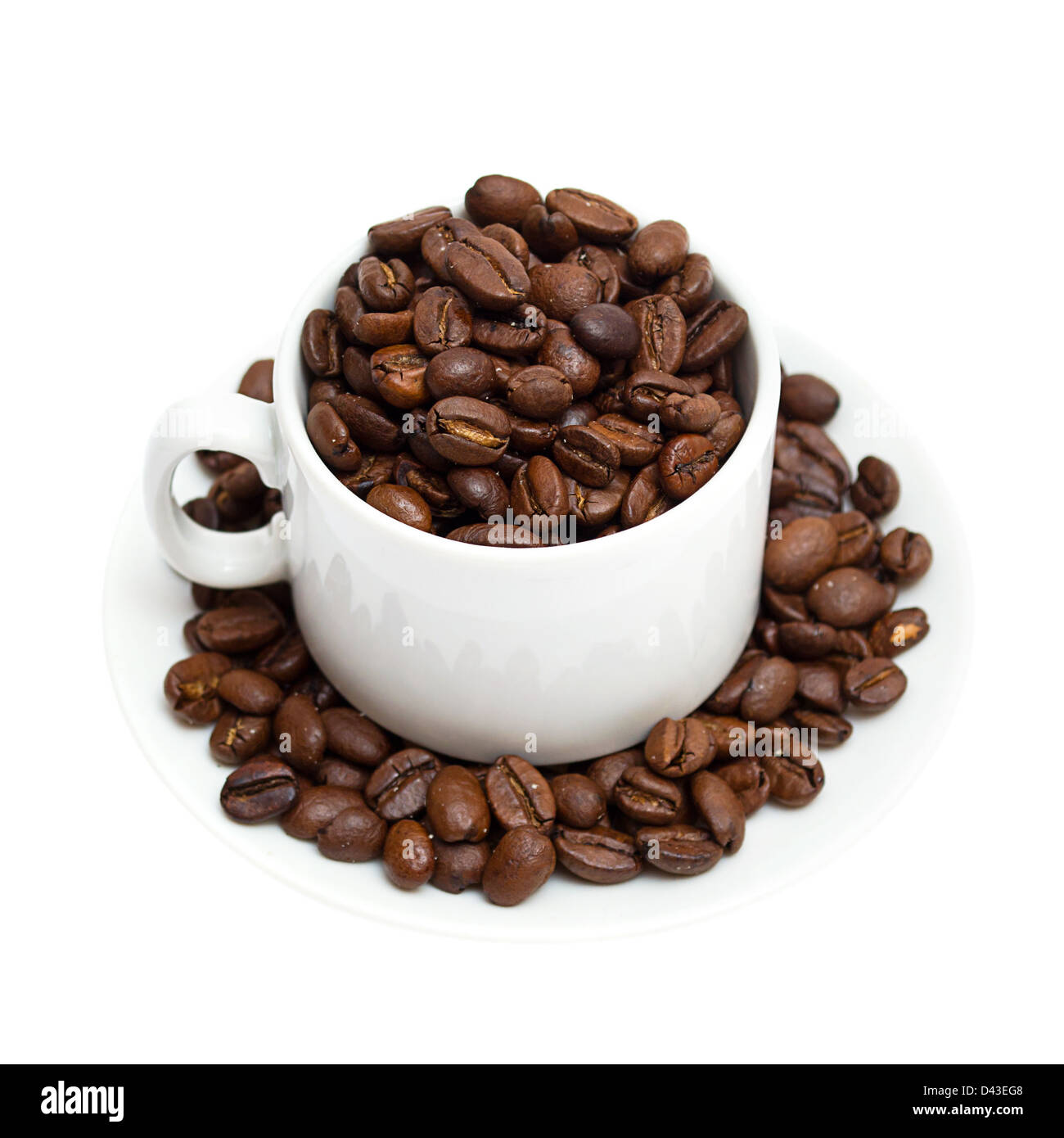 coffee beans in a cup isolated on white background Stock Photo - Alamy