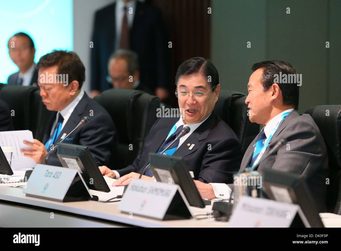 (L-R) Naoki Inose, Masato Mizuno, Taro Aso, MARCH 4, 2013 : General ...