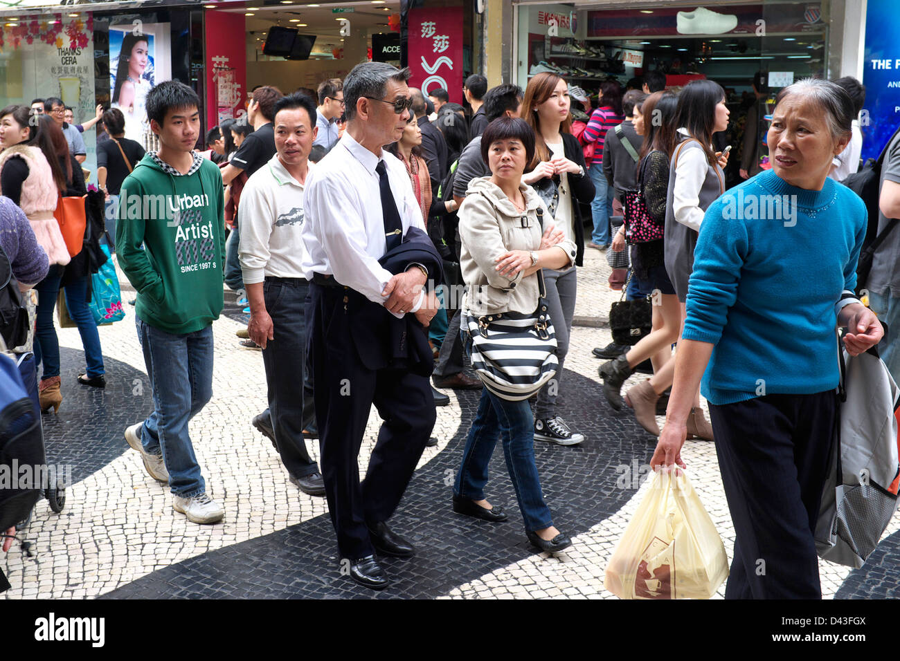 Crowds near Macau Town Square in Macau SAR, China Stock Photo - Alamy