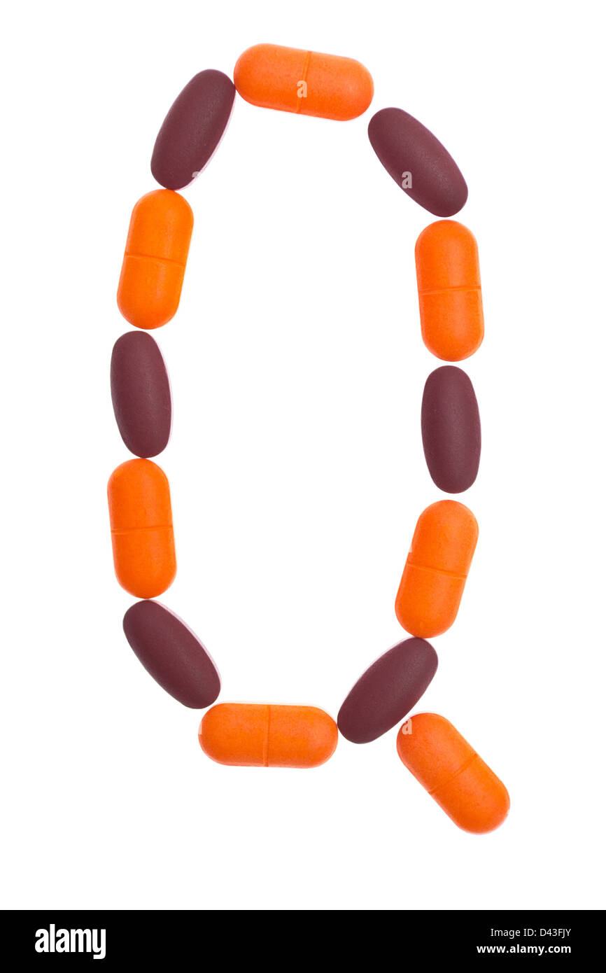 The letter Q alphabet made of medical tablets Stock Photo - Alamy