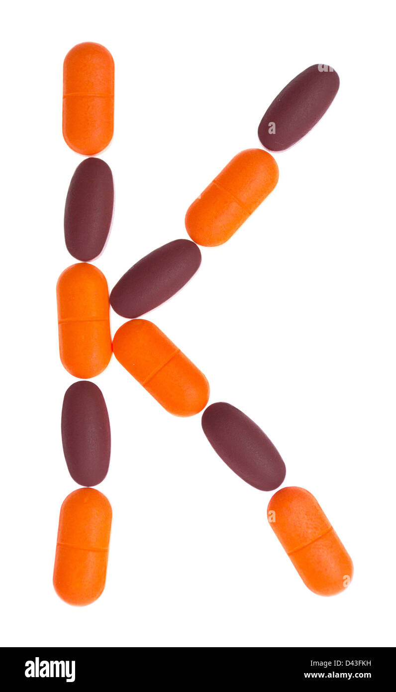 The letter K alphabet made of medical tablets Stock Photo - Alamy