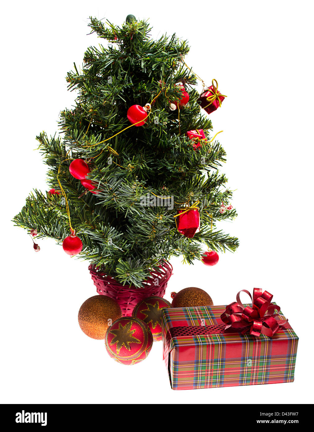 Golden christmas tree gifts Cut Out Stock Images & Pictures - Alamy