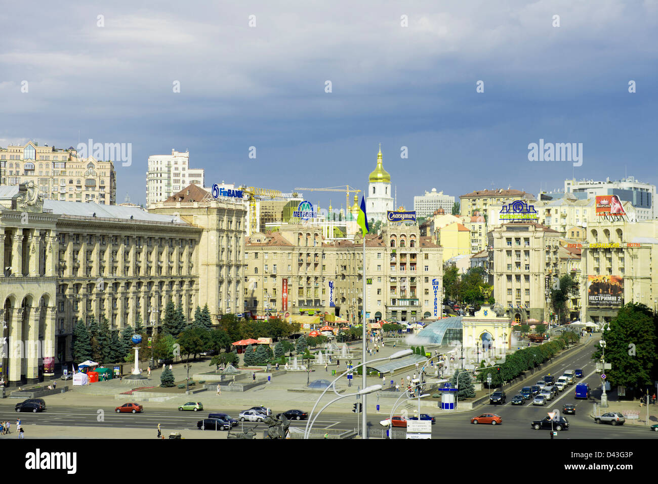 Kiev, Ukraine - August 2012. Independence square in Kiev Stock Photo ...