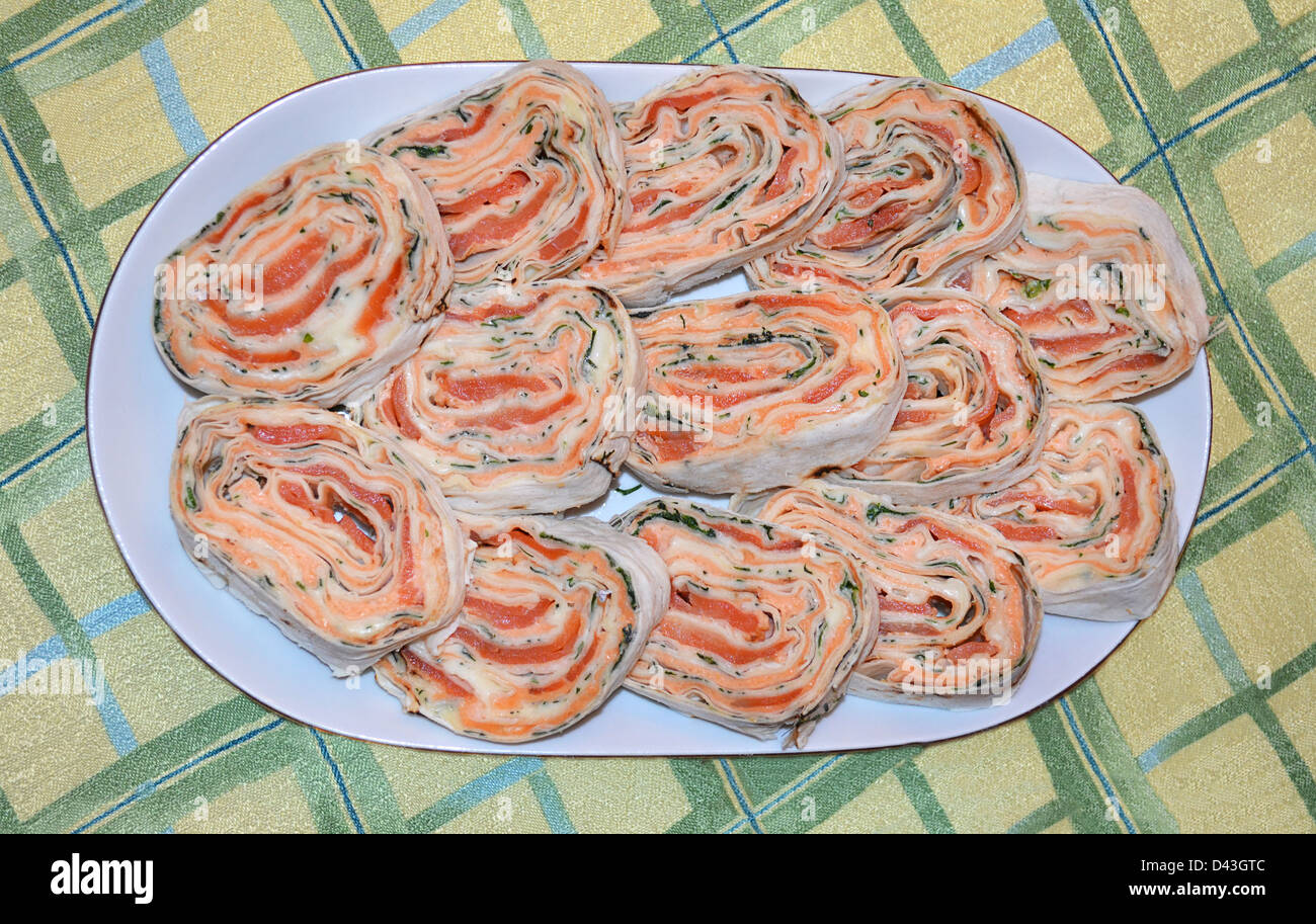 Christmas starter platter with appetizers Stock Photo - Alamy