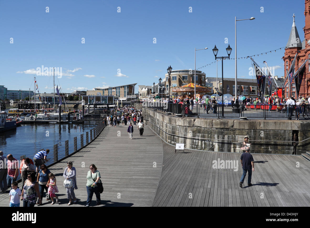 People enjoying the Cardiff Bay Festival, during August Bank Holiday, a ...