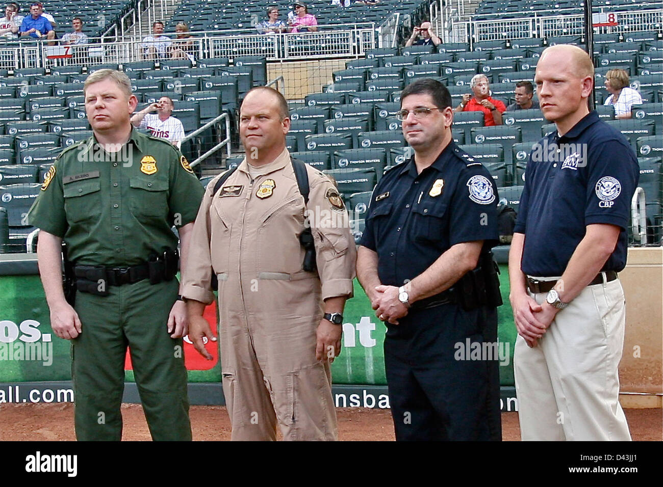U.S. Customs and Border Protection (CBP) officers are seen in their ...