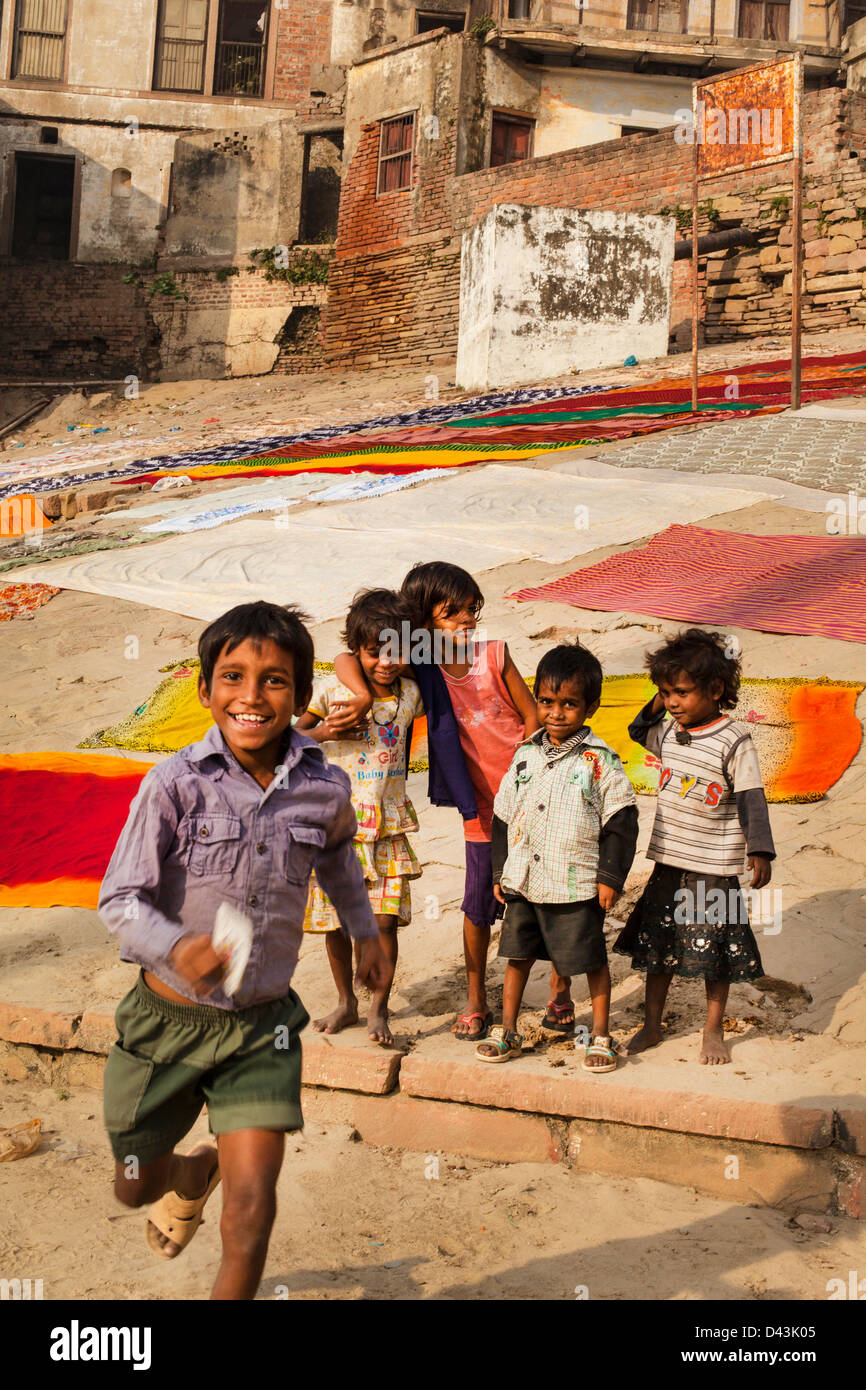 children on the ghats of Varanasi, India Stock Photo - Alamy