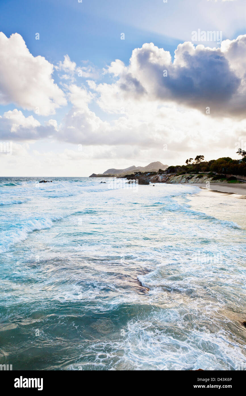Water at Shoreline, Majorca, Spain Stock Photo - Alamy