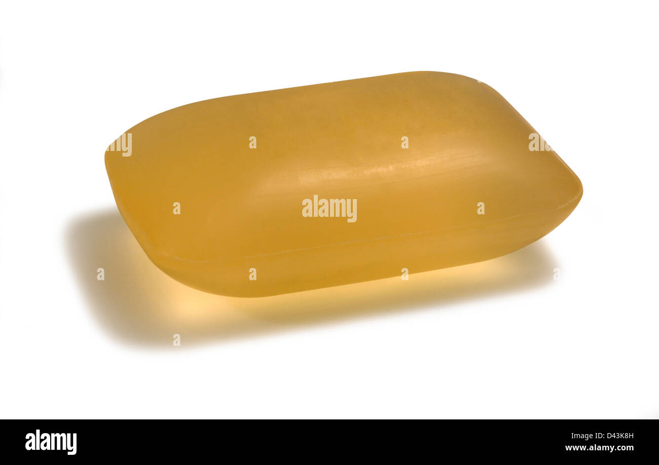studio photography of a translucent bar soap isolated on white with ...