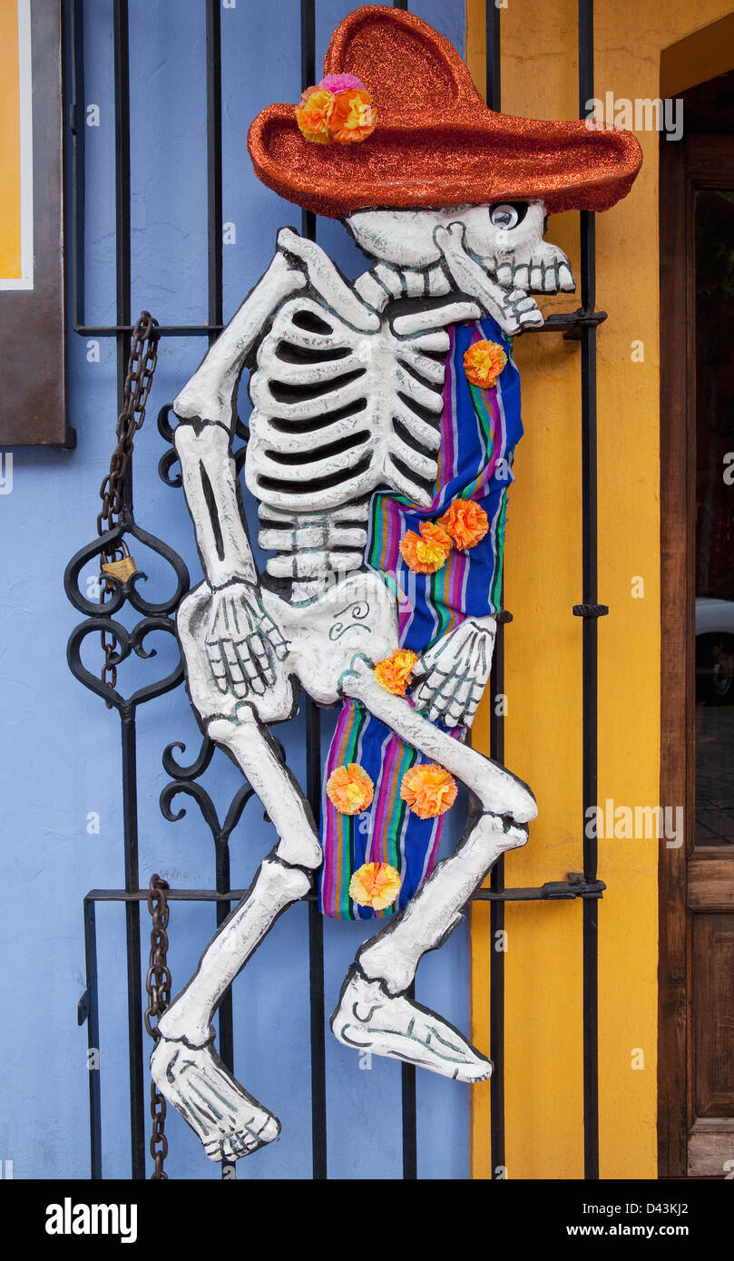 Male skeleton mannequin on display for Day of the Dead festival in ...