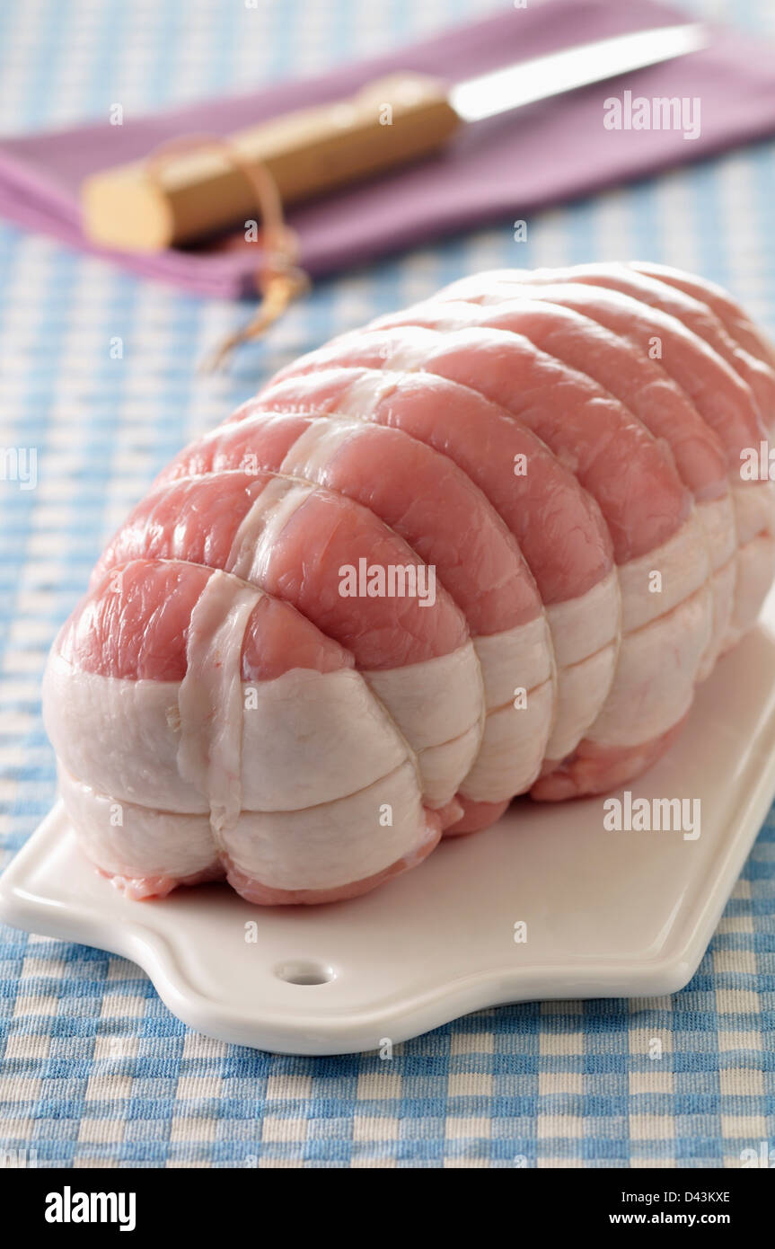 Uncooked Pork Roast on Table Stock Photo - Alamy