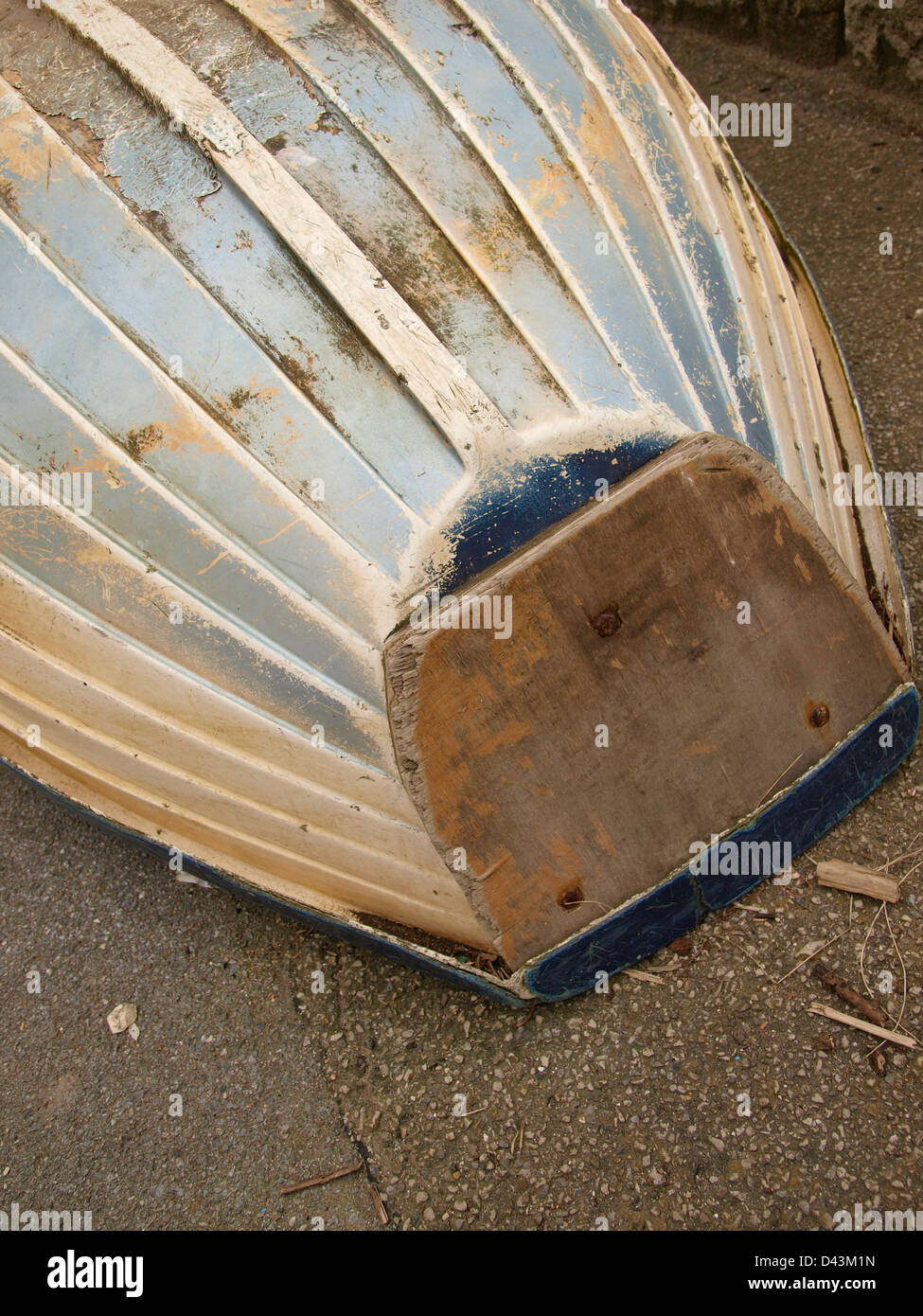Upturned boat on dry land Stock Photo - Alamy