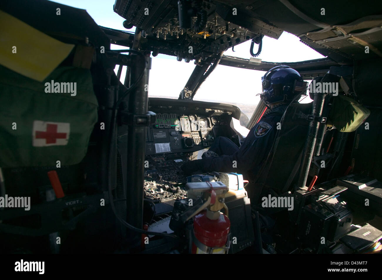 The UH-60 Black Hawk helicopter cockpit, utilized by U.S. Customs and ...