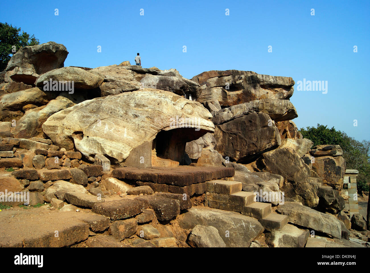 Udayagiri caves side angle full view hi-res stock photography and ...