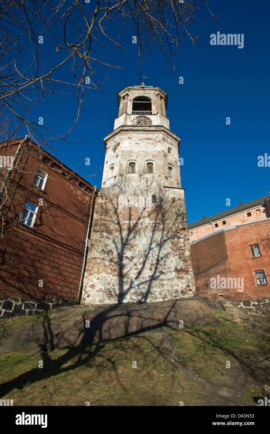 Ancient tower with hours in the city center Stock Photo - Alamy